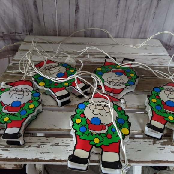 Unbranded | Holiday | Vintage Santa String Lights Plastic Large ...